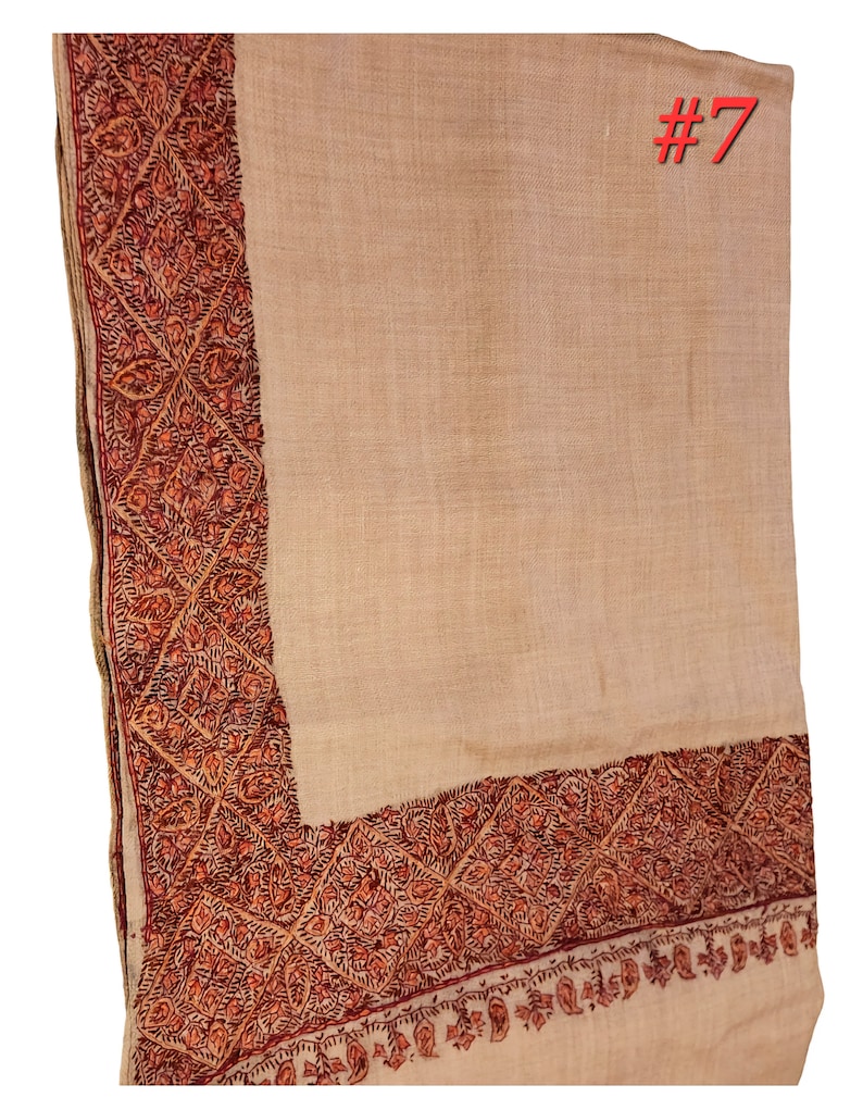 Hand Embroidered Kashmiri Pashmina Wool Shawl - Etsy