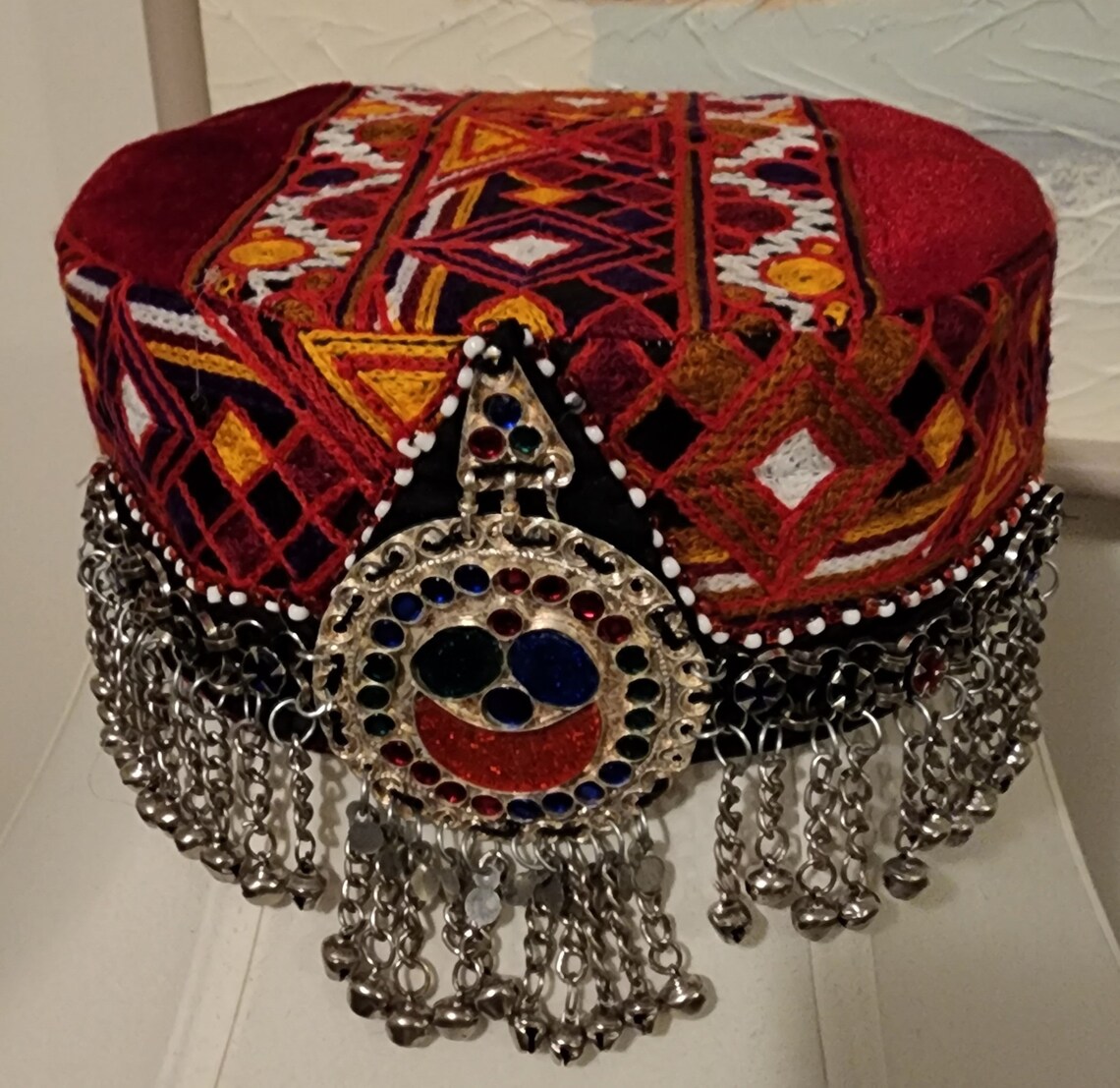 Traditional Embroided Afghan Cap for Women With Afghan Jewelry Matika ...