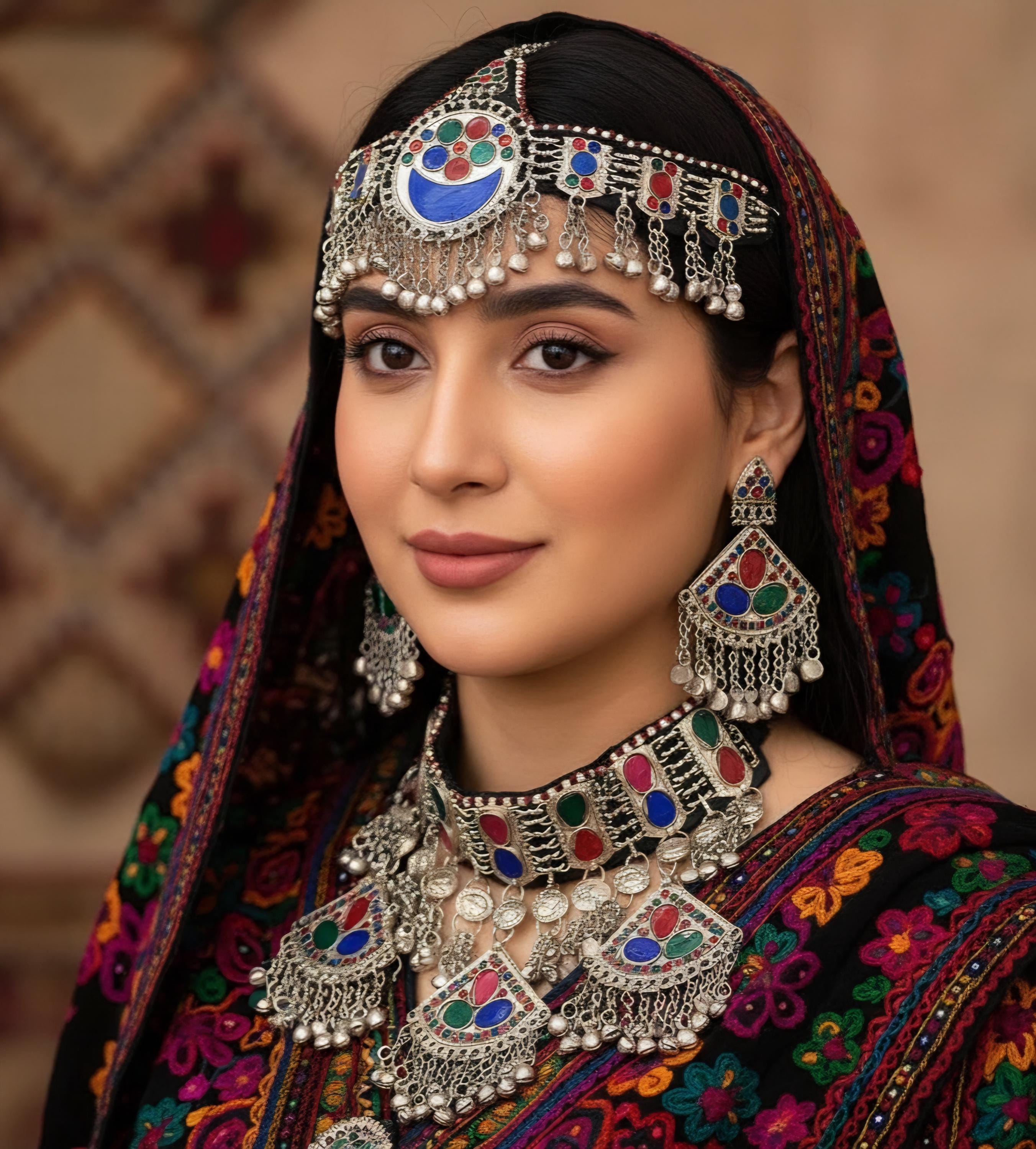 Afghan Kuchi Jewelry Set, Traditional Necklace, Mathapati & Earrings - Etsy