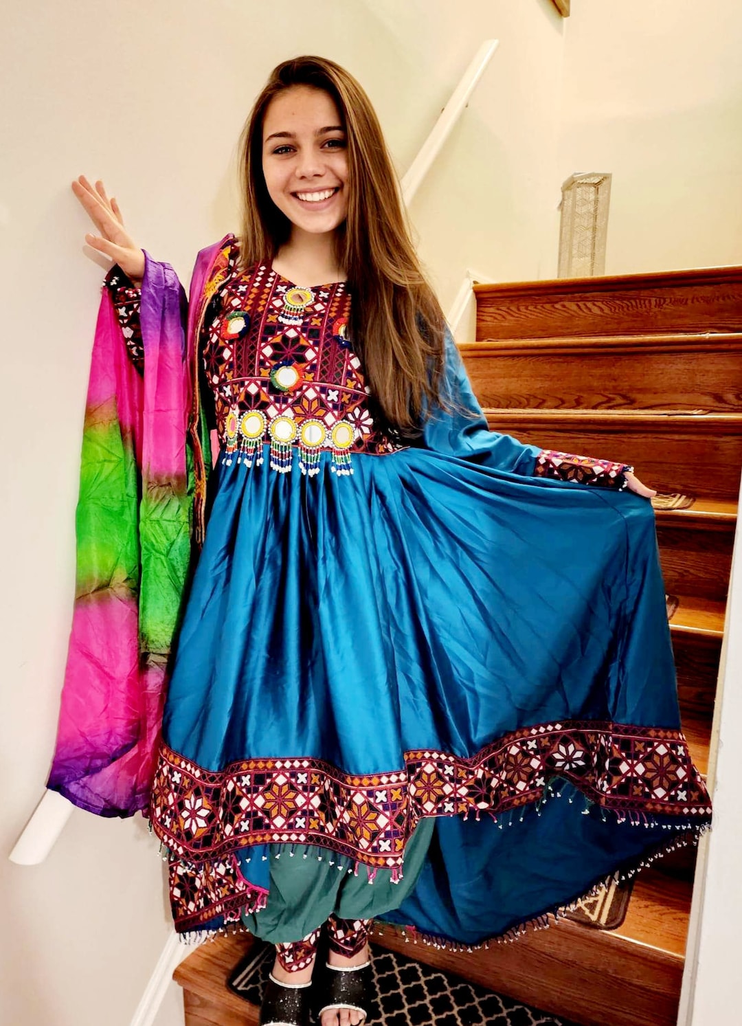 Traditional Embroided Afghan Kuchi Style Dress Includes Shirt, Trouser ...
