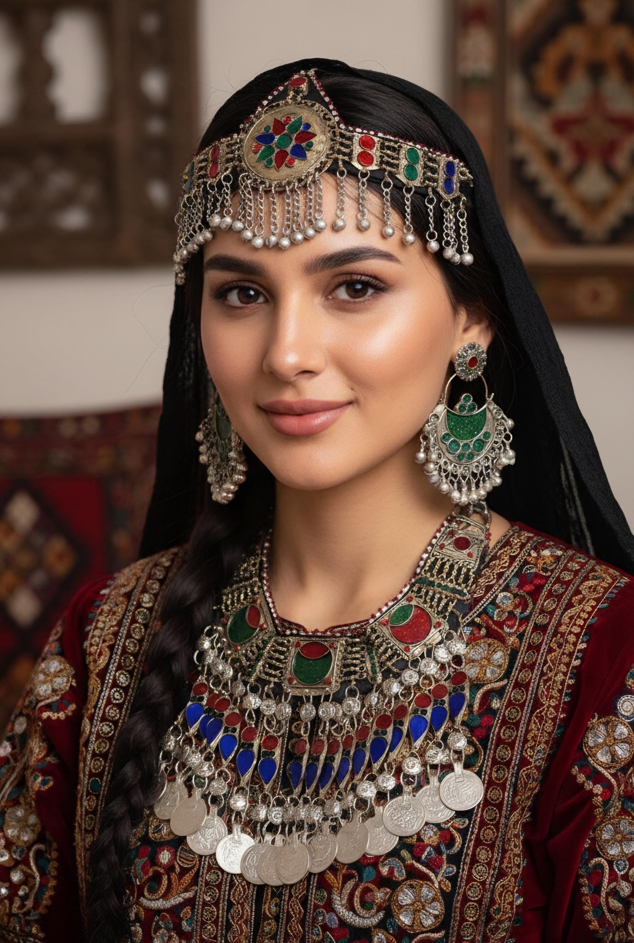 Afghan Kuchi Jewelry Set, Traditional Necklace, Earrings, Mathapati - Etsy