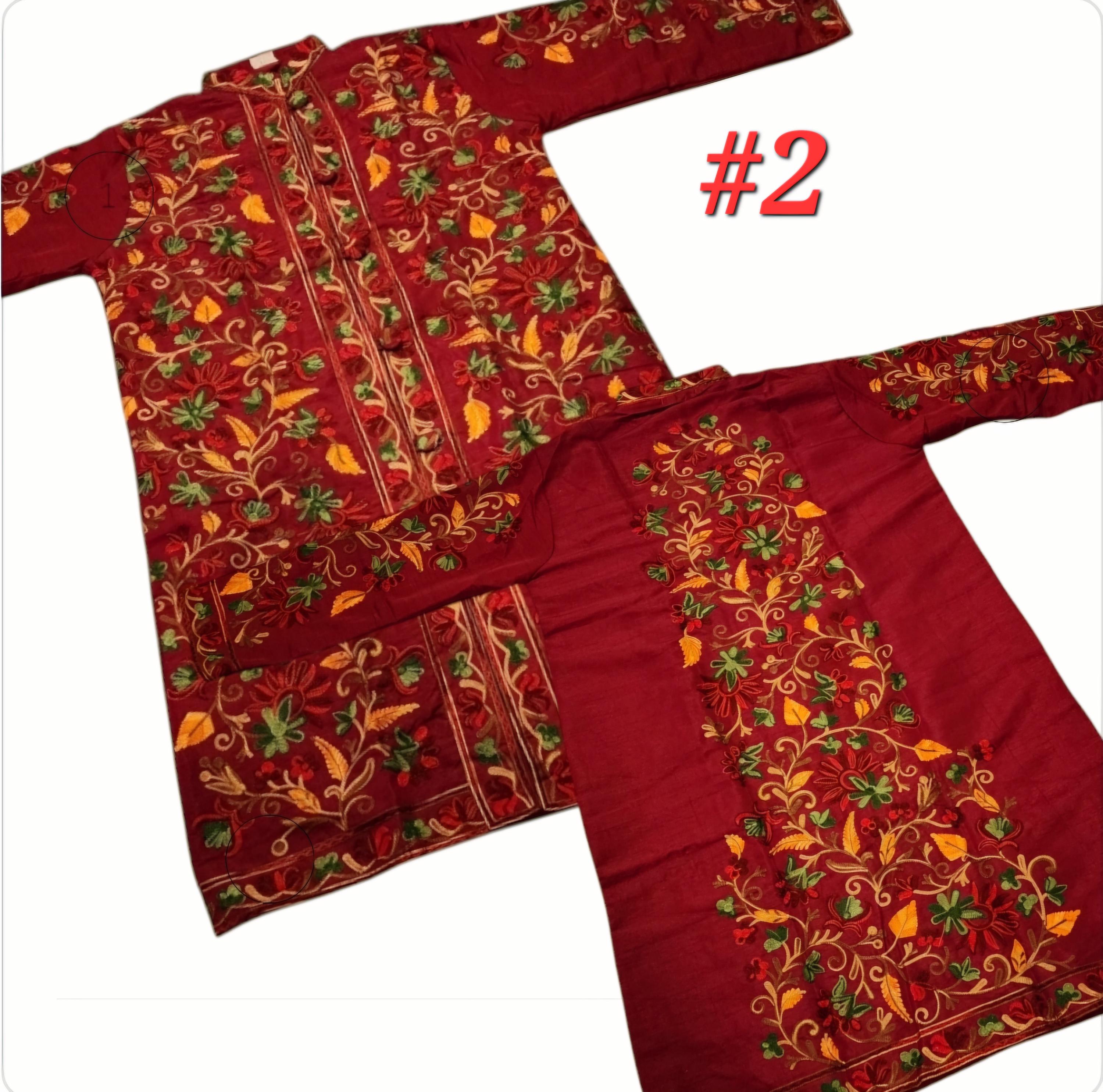 Elegant Traditional Embroided Long Coat/ Gown Made on Silk Mix Fabric ...