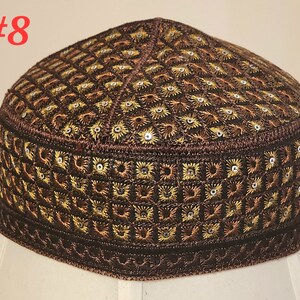 Traditional Embroided Round Cap for Men. Sizes 22" & 22.5". Free ...