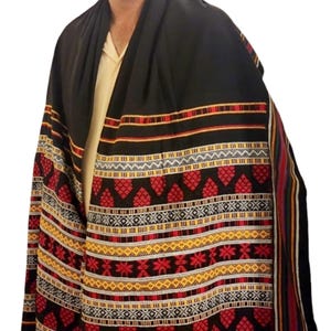 Handwoven Woolen/nylon Afghan, Balochi, Swati Shawl, Patoo. Width 48 ...