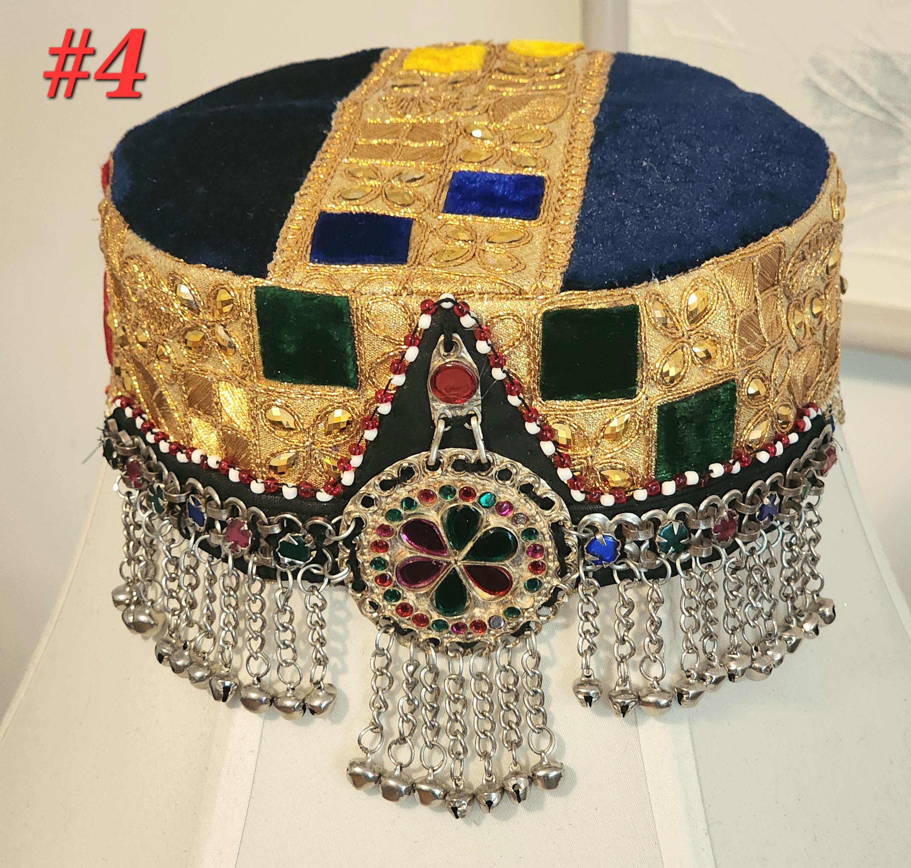 Traditional Afghan Cap With Headpiece Jewelry (22" Round) - Etsy