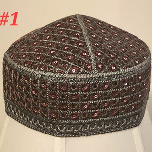 Traditional Embroided Round Cap for Men. Sizes 22" & 22.5". Free ...