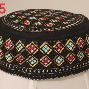 Embroidered Kufi Cap, Traditional Round Hat (22 & 22.5 Inches) - Etsy