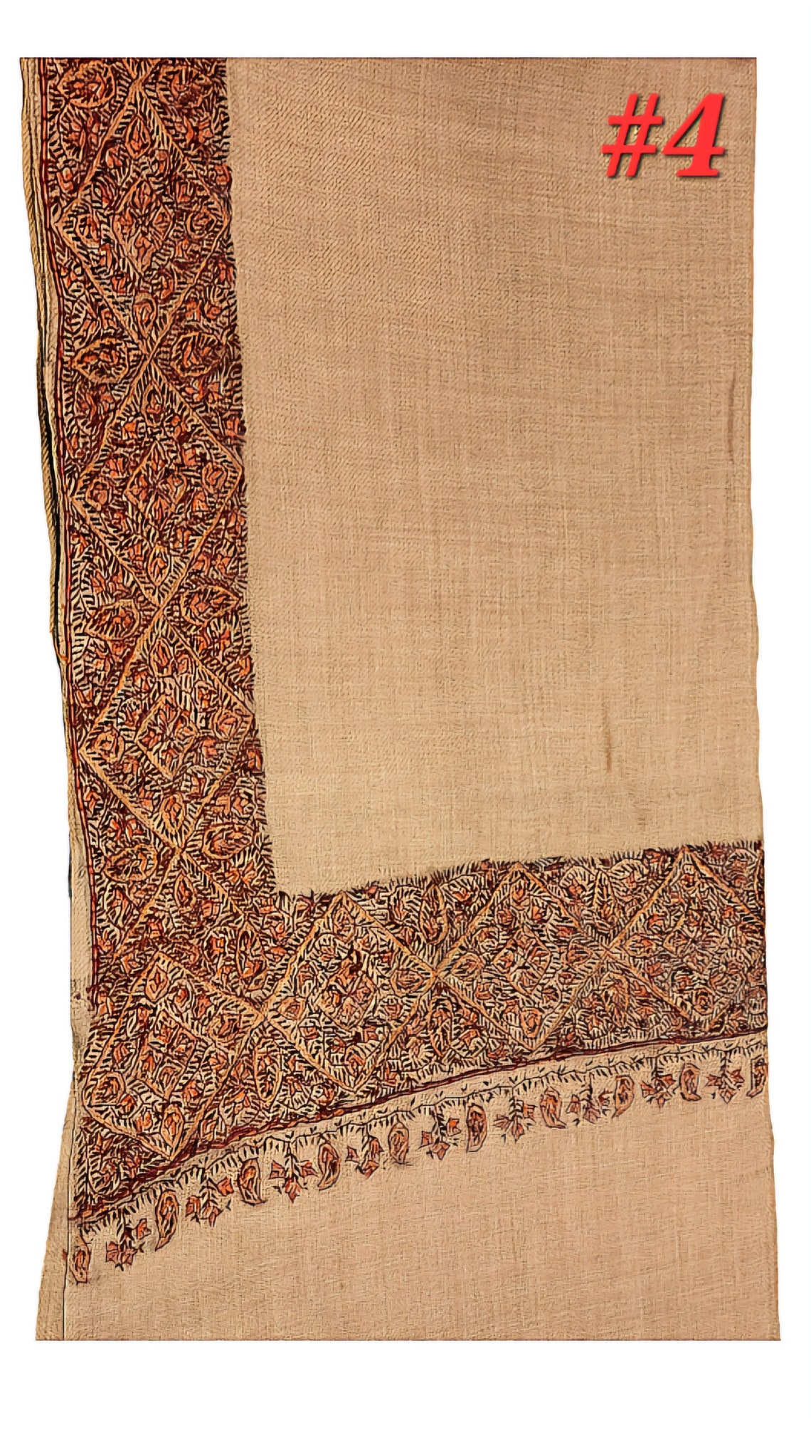 Hand Embroidered Kashmiri Pashmina Wool Shawl - Etsy