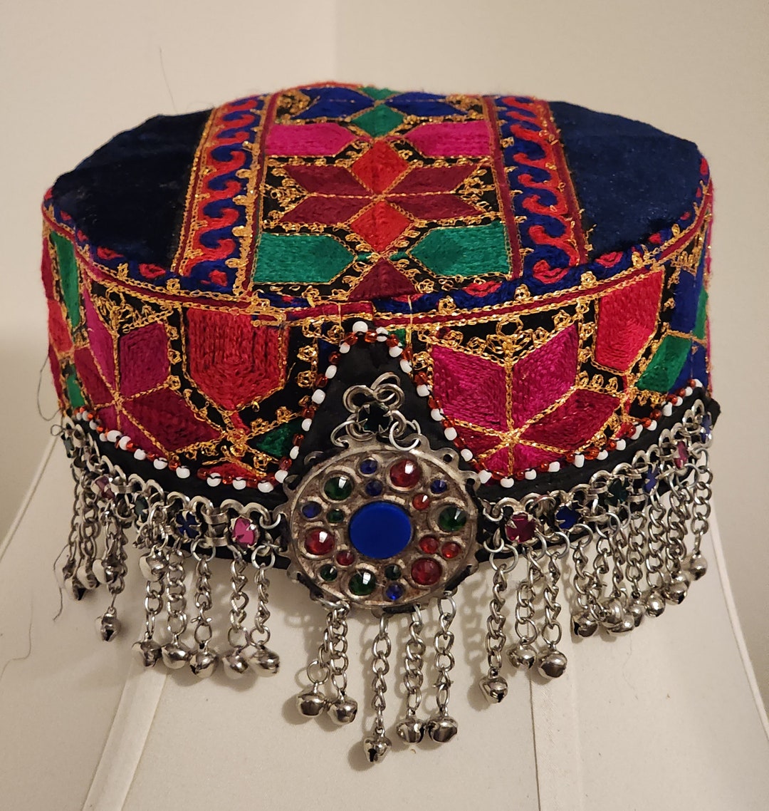 Haleema Sultan Style Cap With Afghani Headpiece Jewelry for Women. Size ...