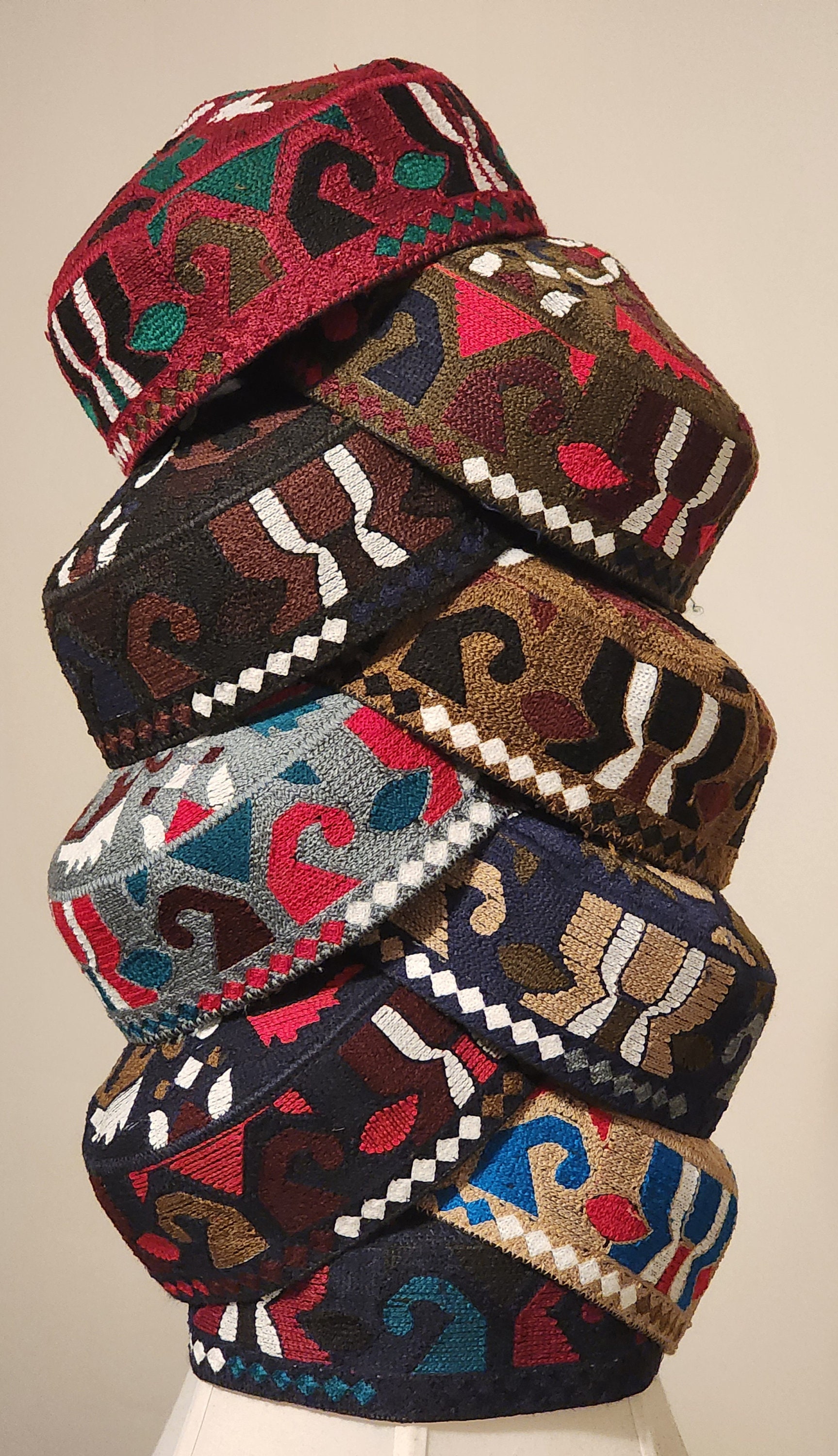 Traditional Embroided Round Cap for Men/women. Large Size 23 & 23.5 ...