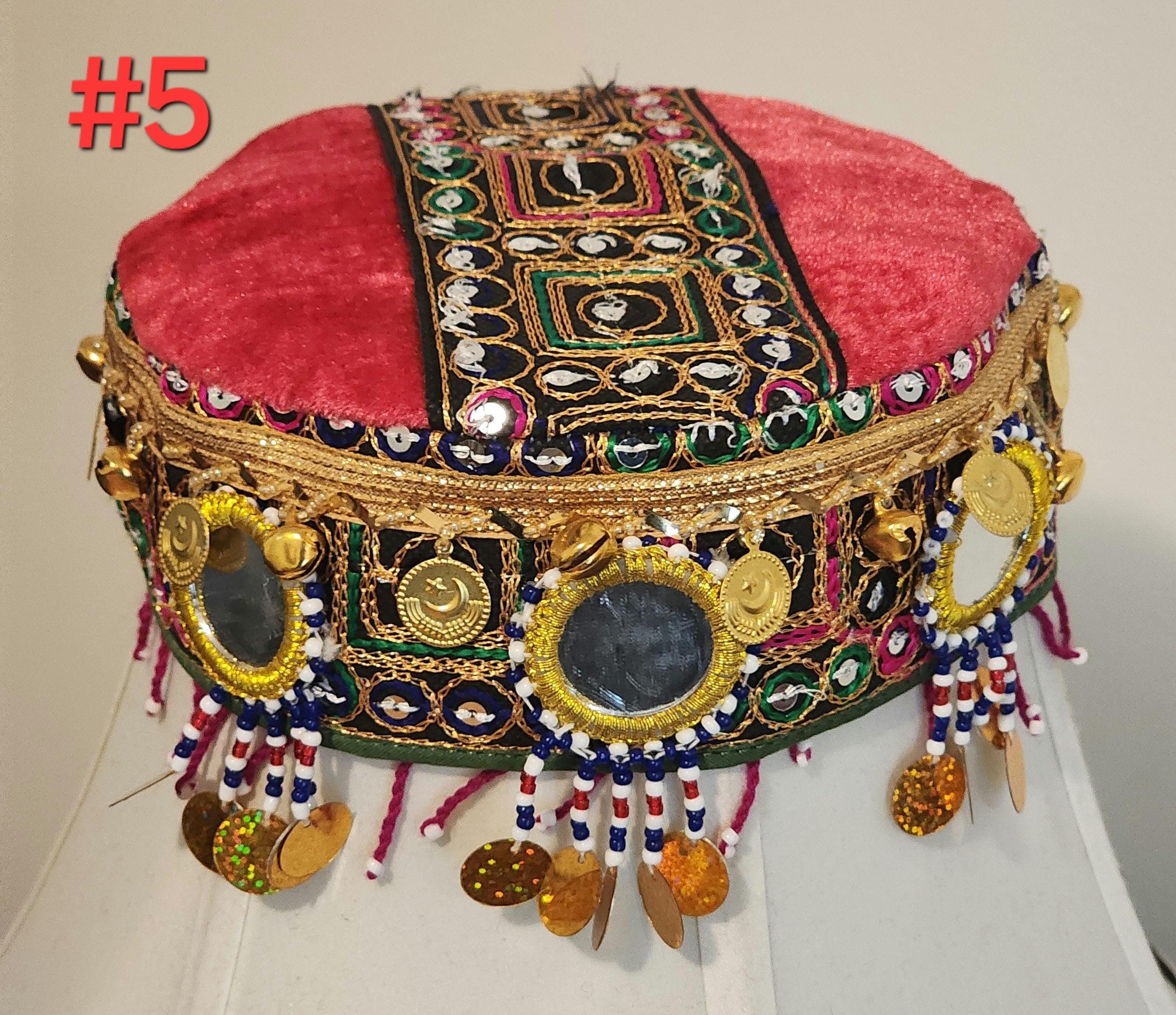 Embroidered Afghan Cap With Mirrors, Traditional Baby Girl Hat - Etsy