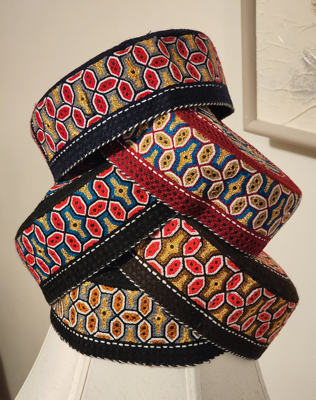 Traditional Embroided Cap for Men. Size 22 Inches Round. Free Shipping ...