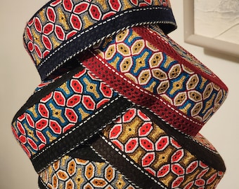 Traditional Embroided PTM Style Round Cap for Men. Size 21, 22 & 22.5 ...