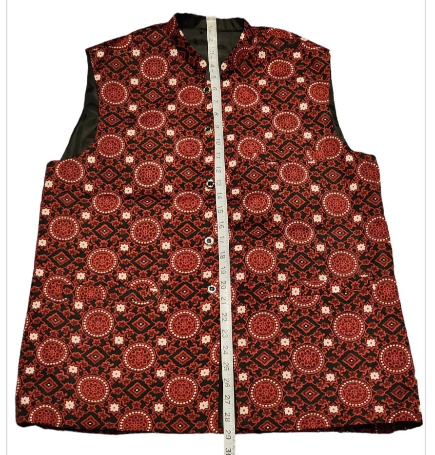 Traditional Sindhi Ajrak Printed Waistcoat for Men/boys. Free Shipping ...