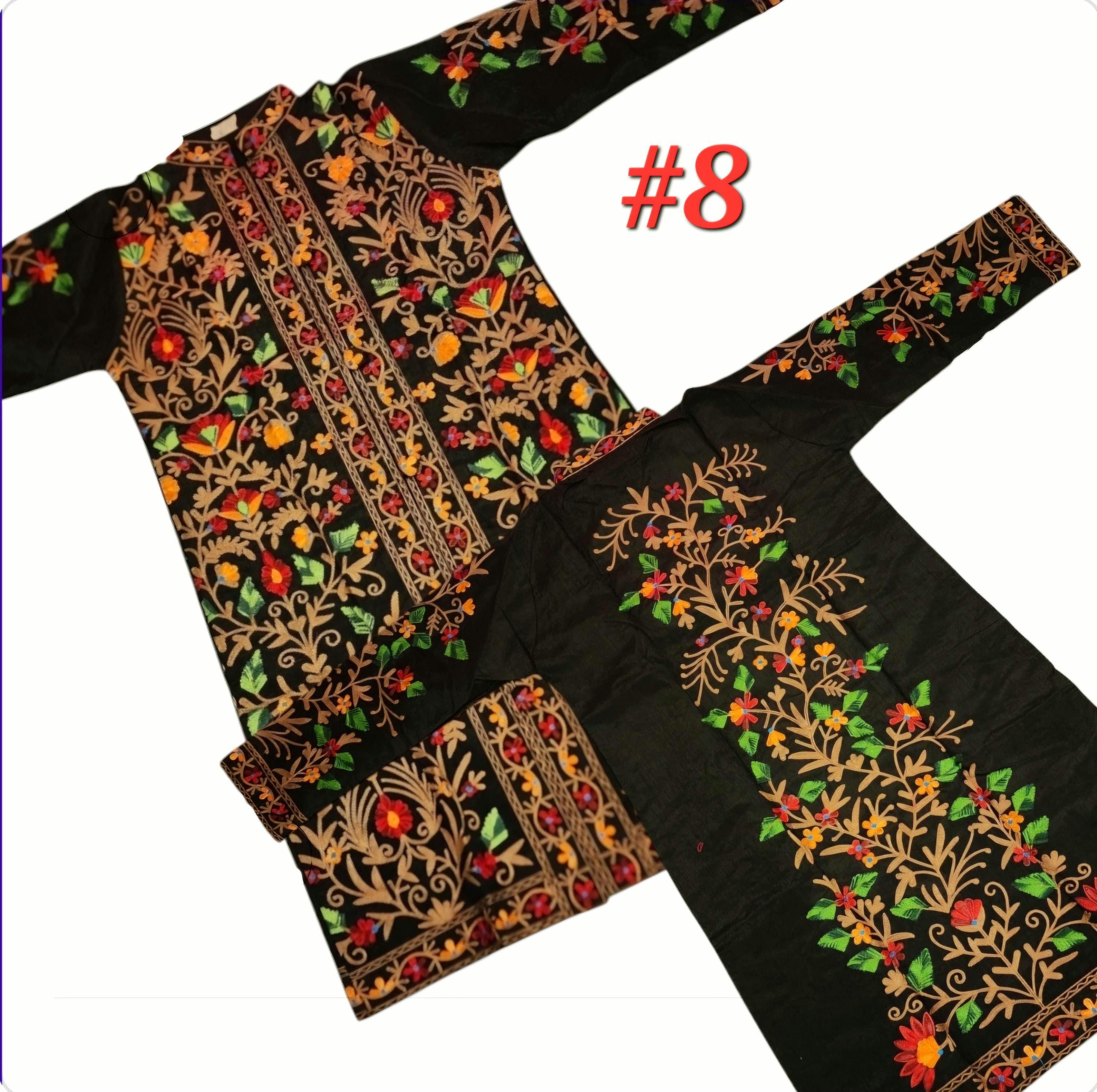 Elegant Traditional Embroided Long Coat/ Gown Made on Silk Mix Fabric ...