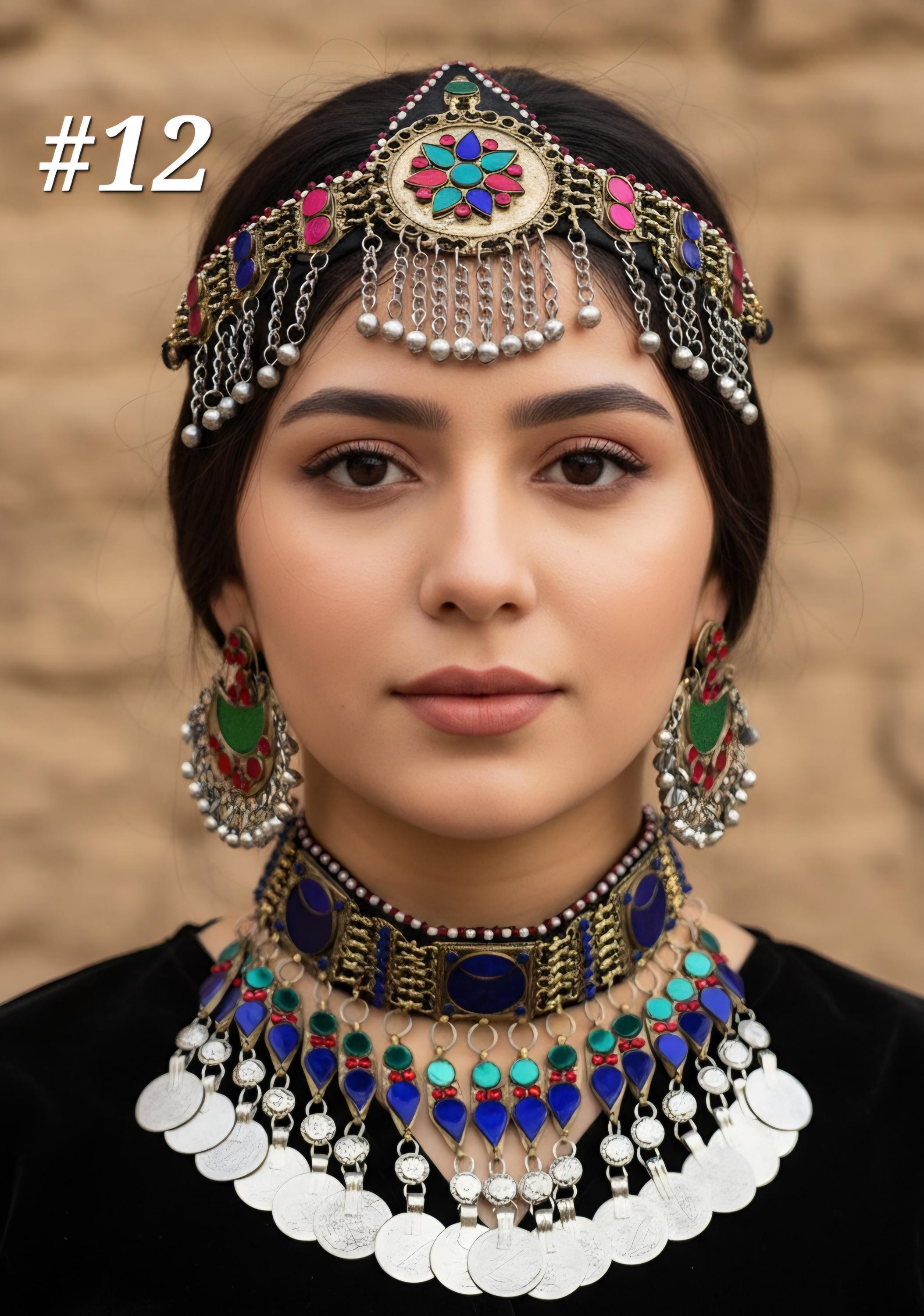 Afghan Kuchi Jewelry Set, Traditional Necklace, Mathapati & Earrings - Etsy