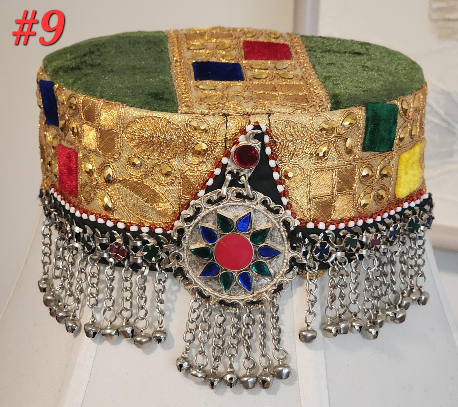 Traditional Afghan Cap With Headpiece Jewelry (22" Round) - Etsy