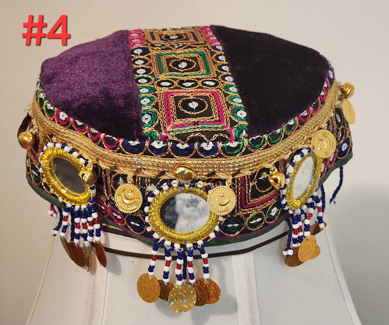 Embroidered Afghan Cap With Mirrors, Traditional Baby Girl Hat - Etsy