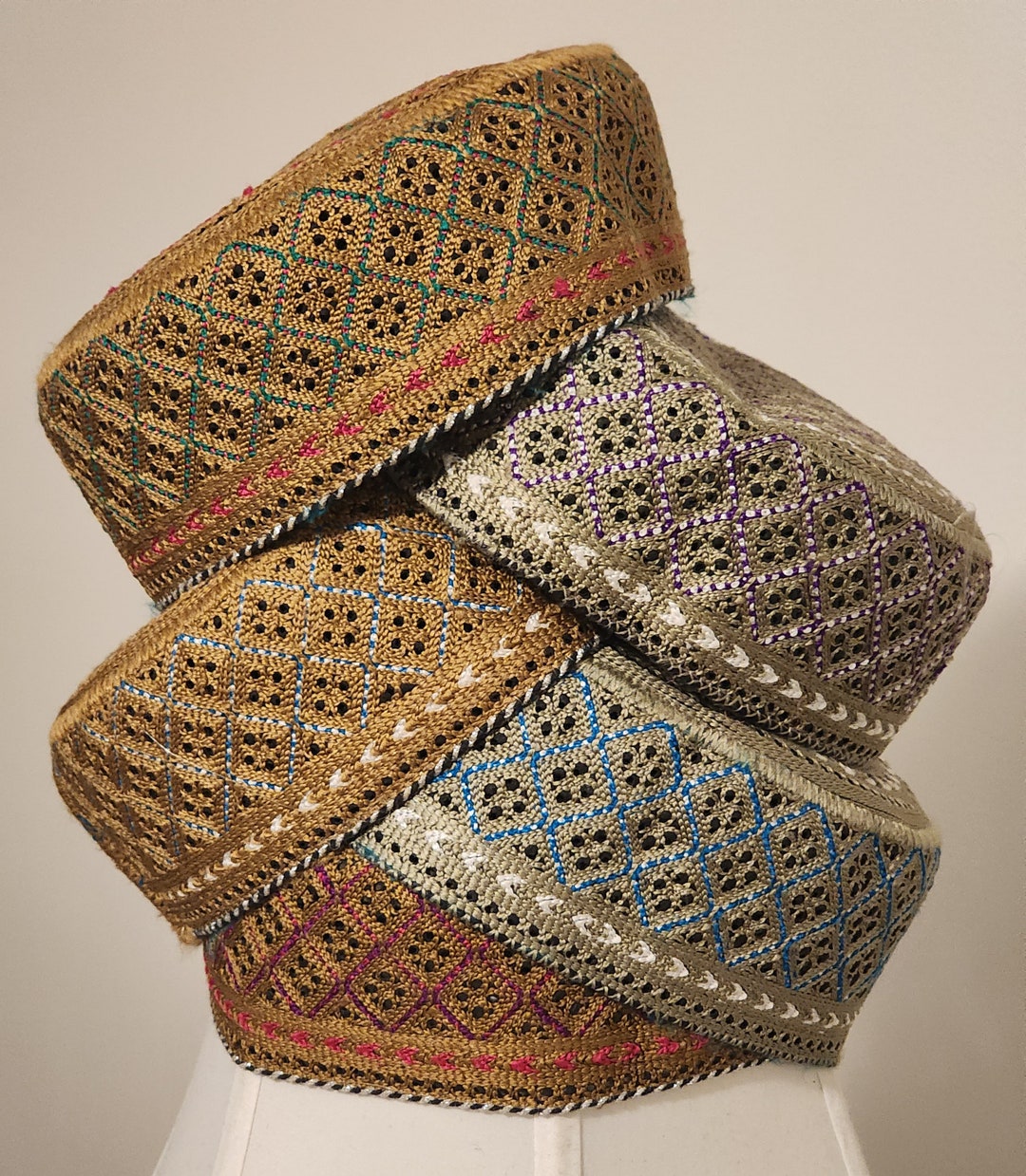 Traditional Embroided Cap for Men. Size 22 Inches Round. Free Shipping ...