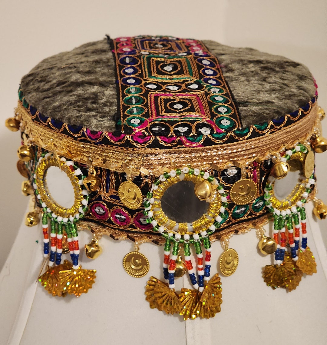 Three Mirrors Forehead Embroided Afghan Cap for Girls Ages 6-16. Size ...