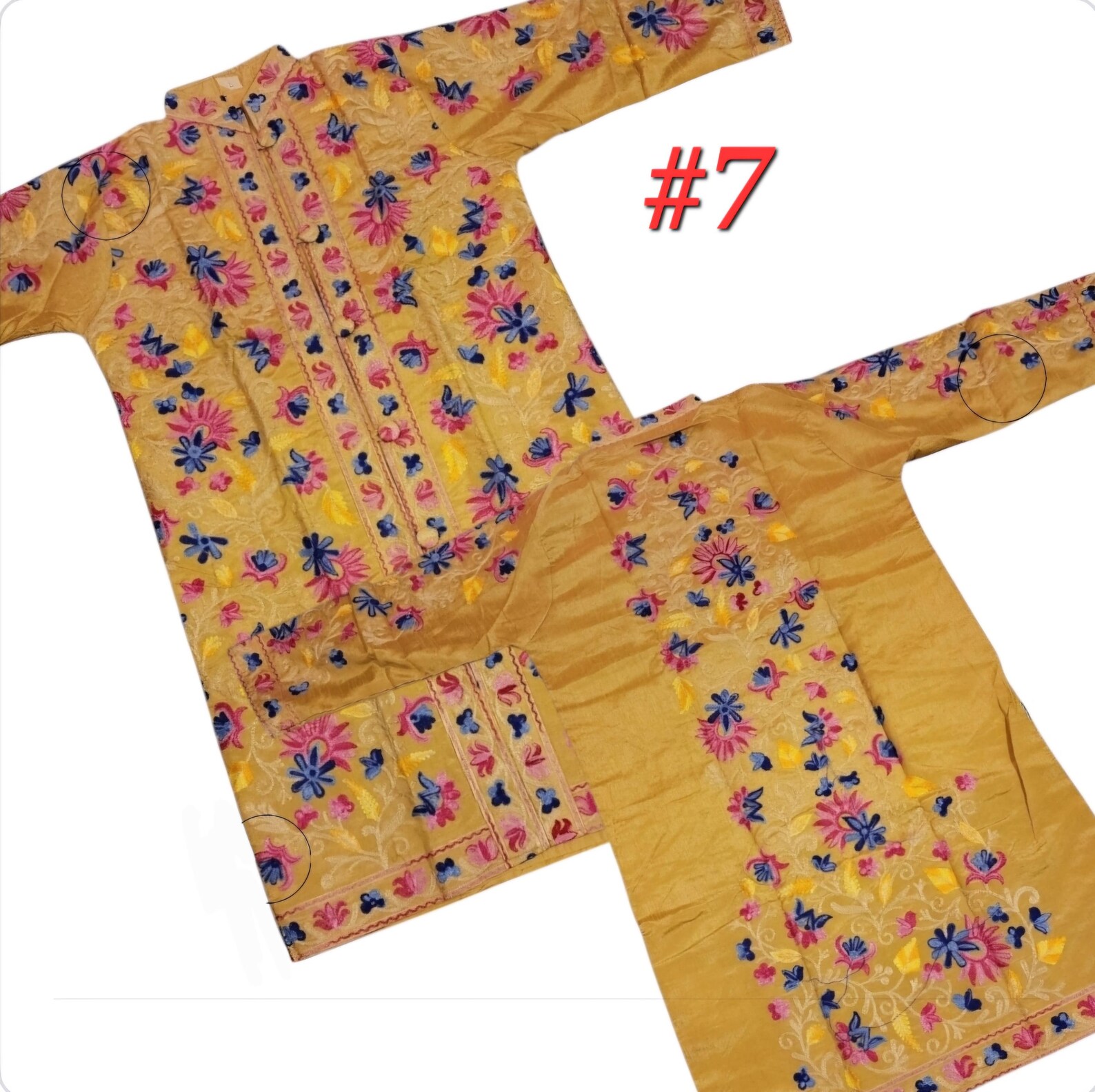 Elegant Traditional Embroided Long Coat/ Gown Made on Silk Mix Fabric ...