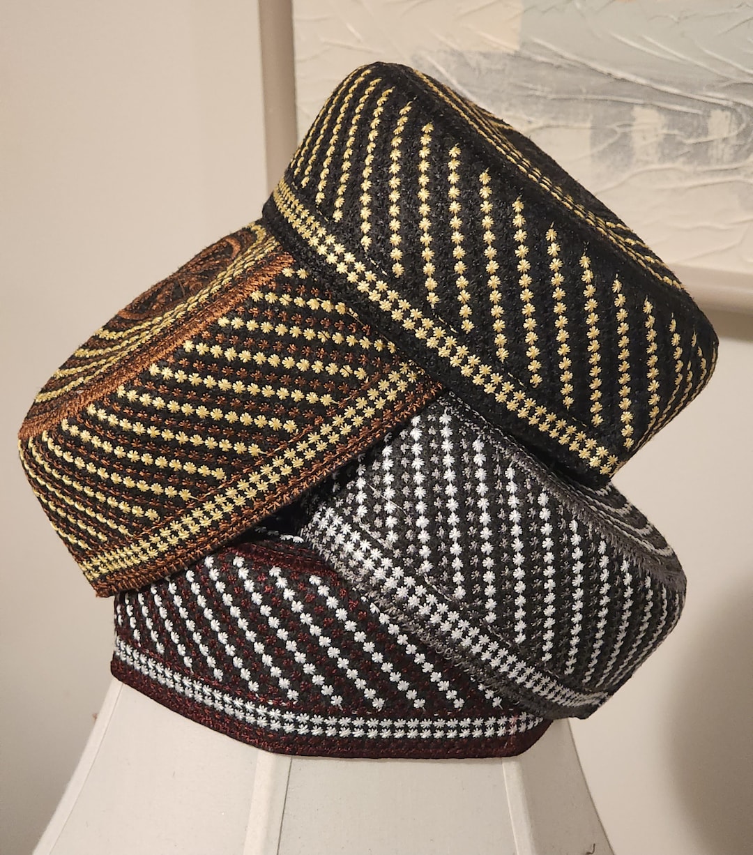 Traditional Embroided Cap for Men. Size 22 & 22.5 Inches Round. Free ...