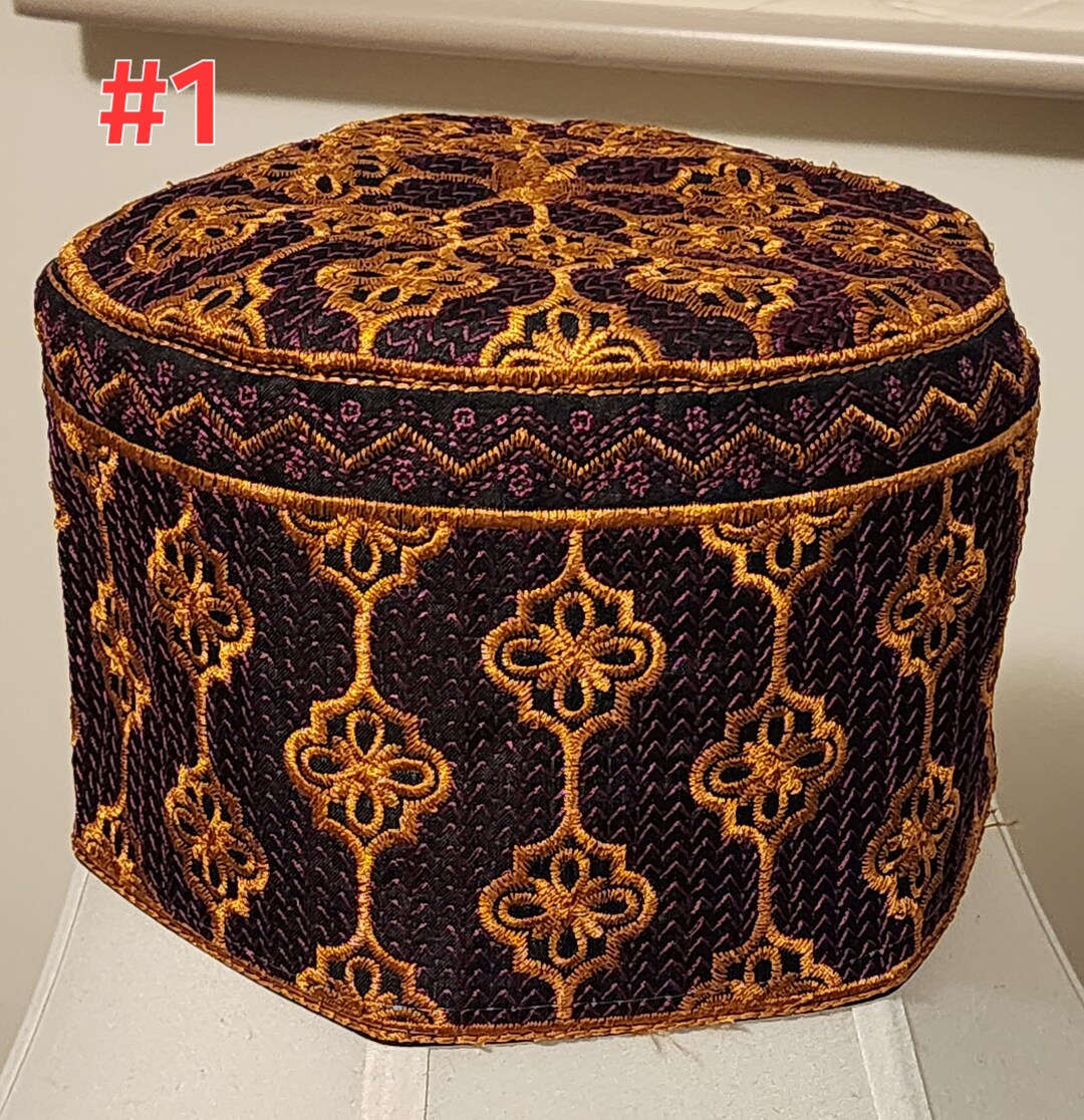 Embroided Elevated Round Cap for Men. Size 23 Inches Round. Free ...