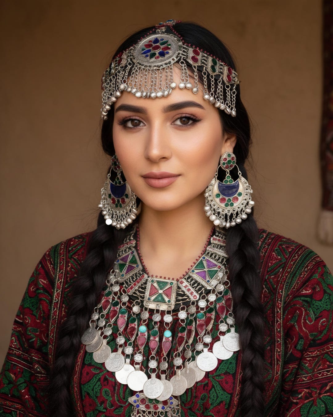 Afghan Kuchi Jewelry Set, Traditional Necklace, Earrings, Mathapati - Etsy