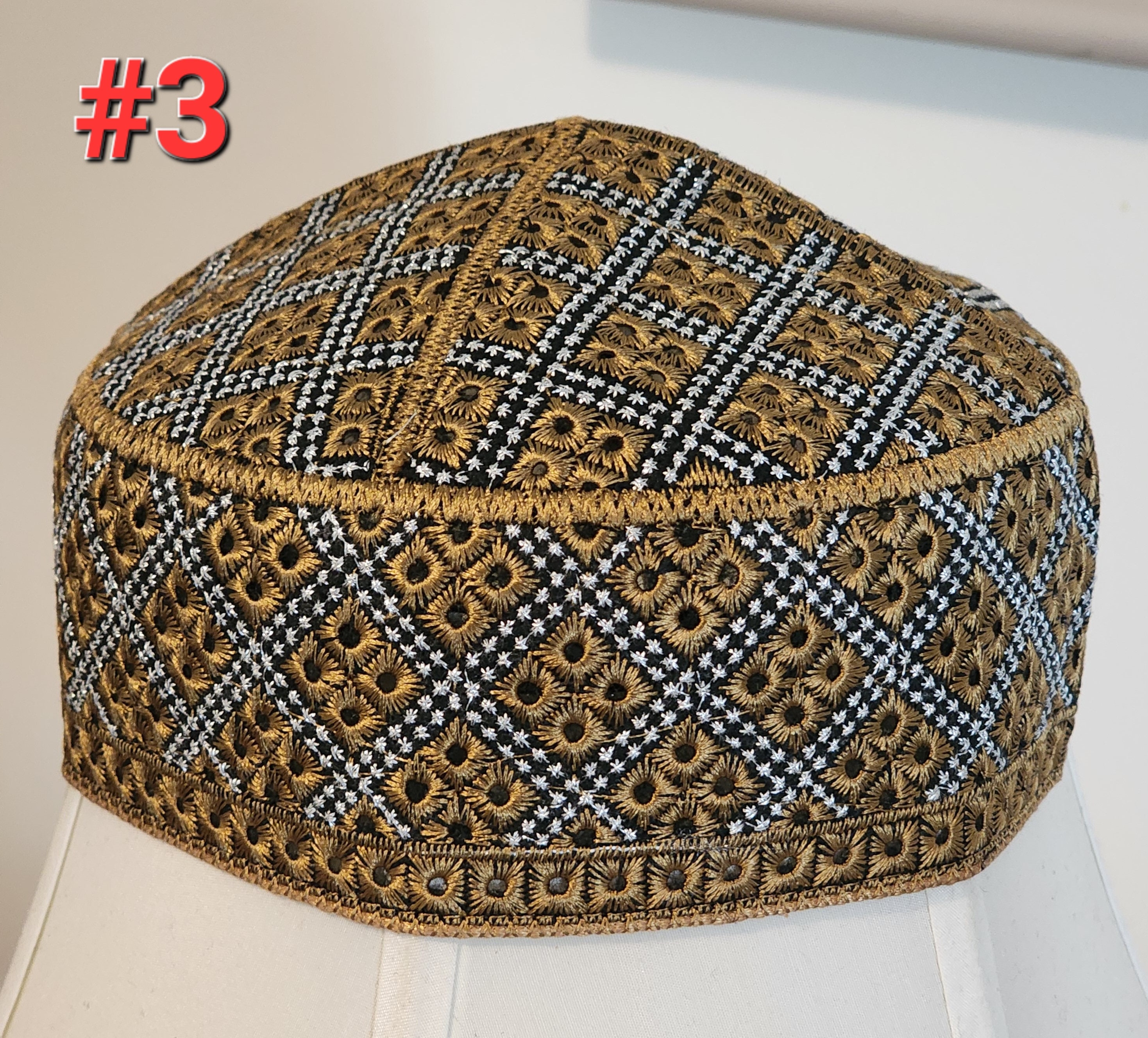 Traditional Embroided Cap for Men. Size 22 Inches Round. Free Shipping ...