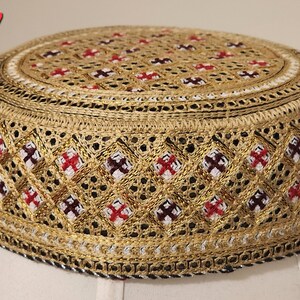 Traditional Embroided Round Cap for Men/women. Size 22 & 22.5 Inches ...