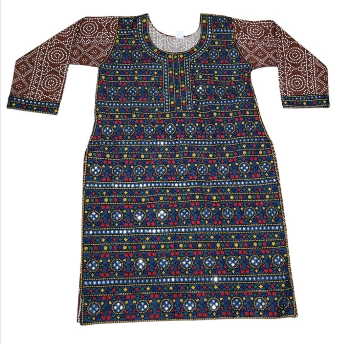 Traditional Sindhi Embroided Shirt for Girls/women. Length 37", Bust 40 ...