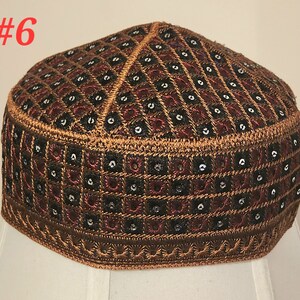 Traditional Embroided Round Cap for Men. Sizes 22" & 22.5". Free ...