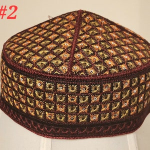Traditional Embroided Round Cap for Men. Sizes 22" & 22.5". Free ...