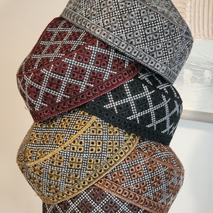 Traditional Embroided Cap for Men. Size 22 Inches Round. Free Shipping ...