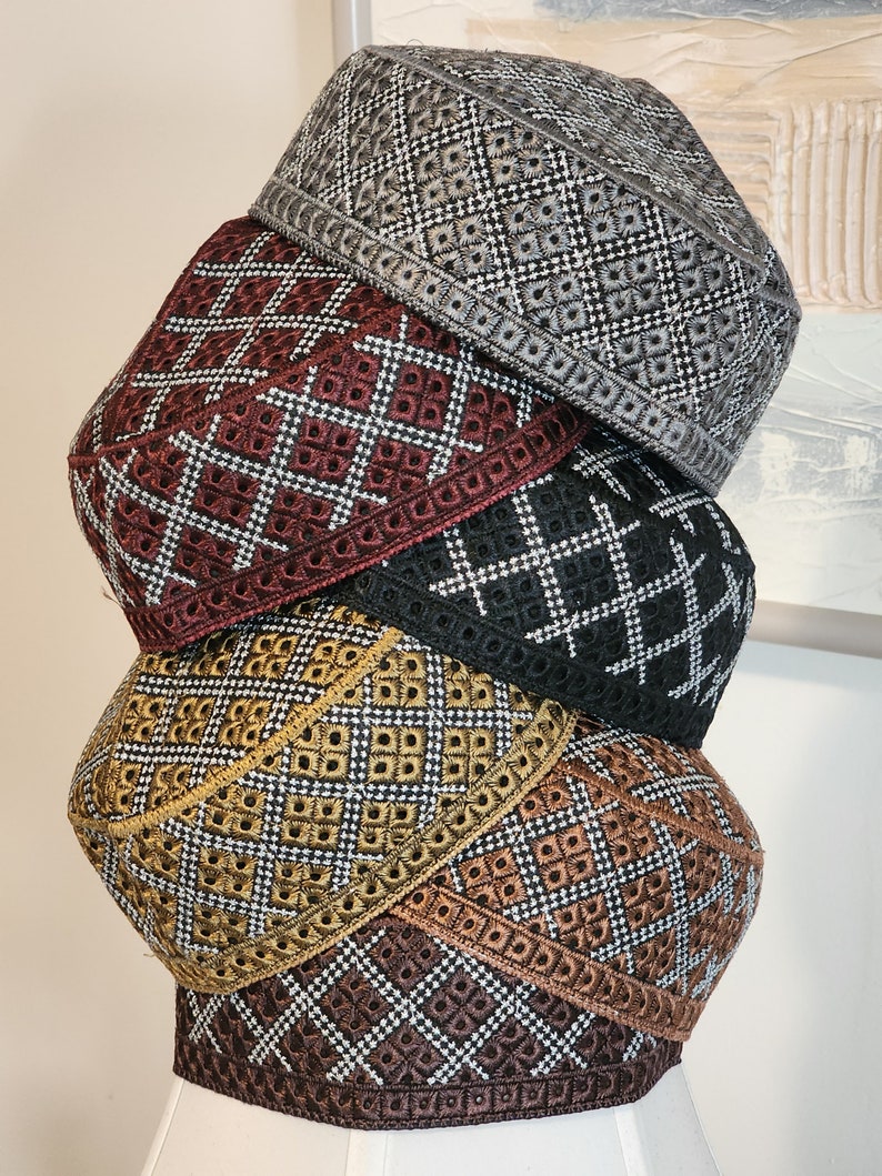Traditional Embroided Cap for Men. Size 22 Inches Round. Free Shipping ...