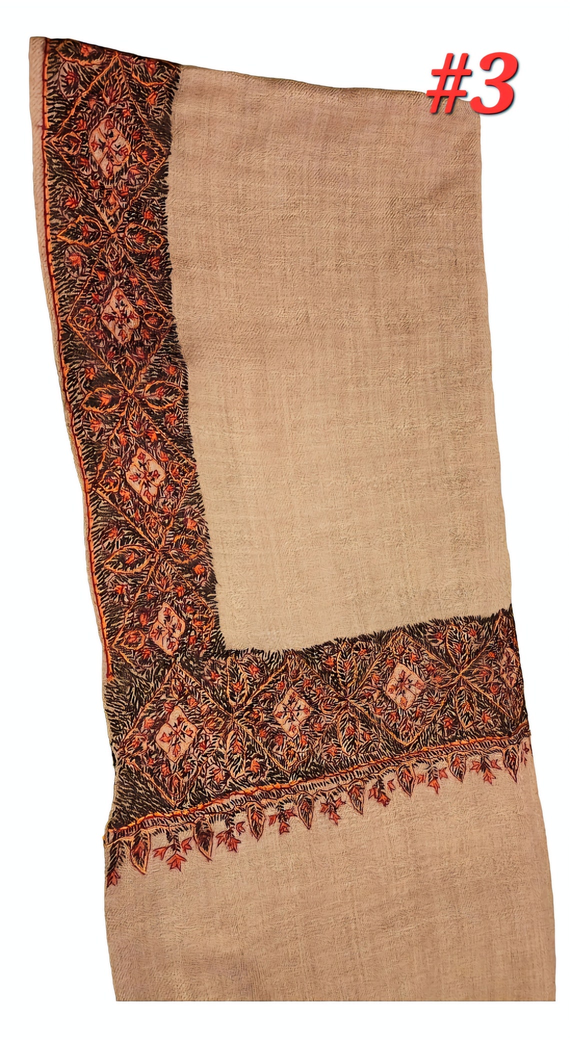 Hand Embroidered Kashmiri Pashmina Wool Shawl - Etsy