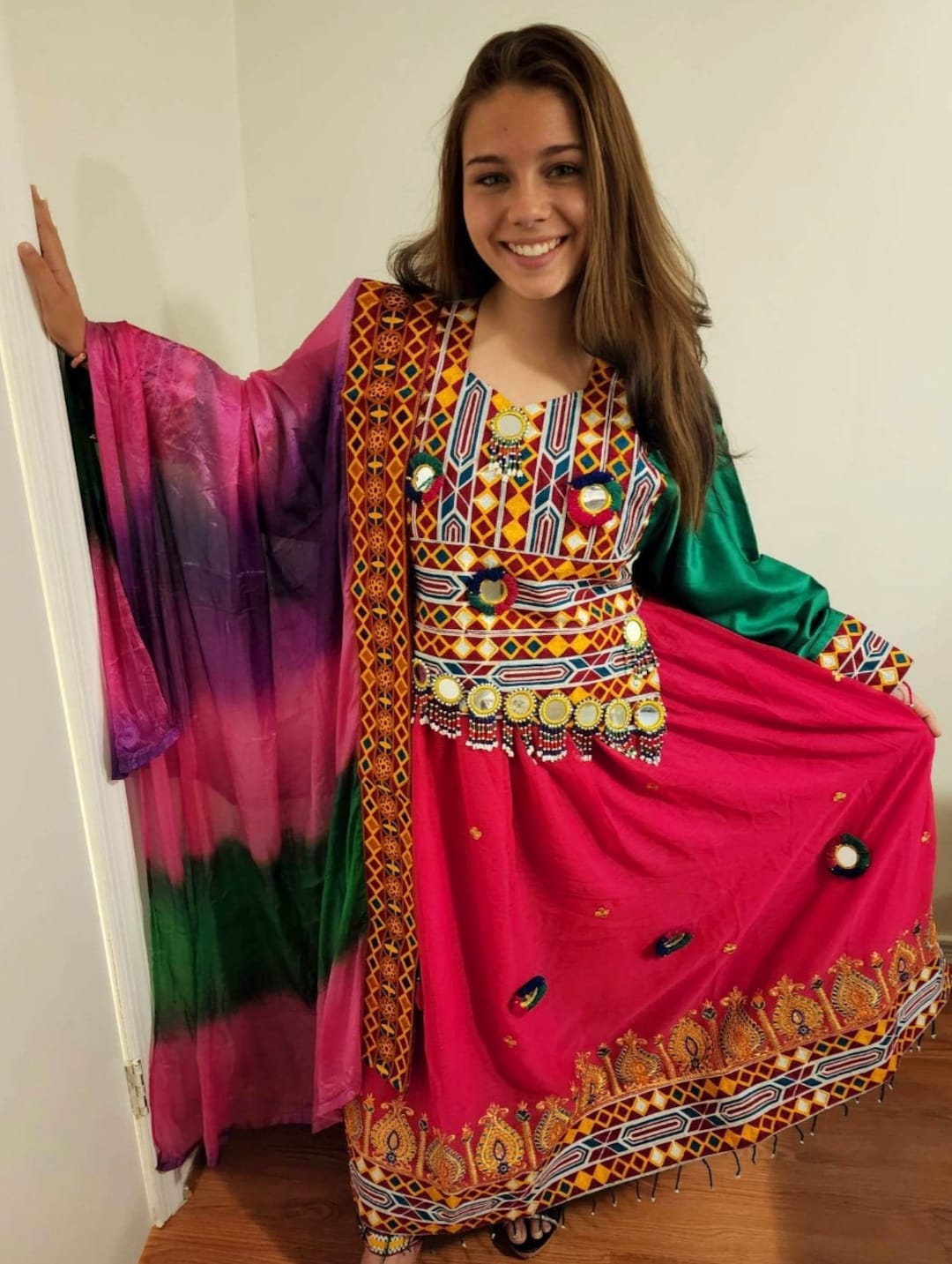 Embroidered Afghan Kuchi Dress, Traditional Outfit, Chaddar Included - Etsy