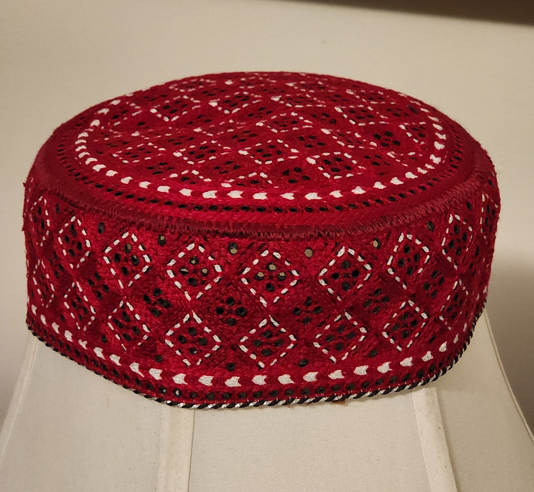 Traditional Embroided Round Cap for Men/women. Size 22 Inches Round ...
