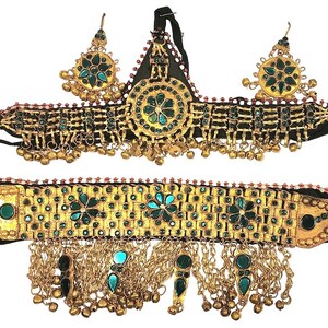 Afghan Traditional Kuchi Jewelry Set Including Necklace, Mathapati ...
