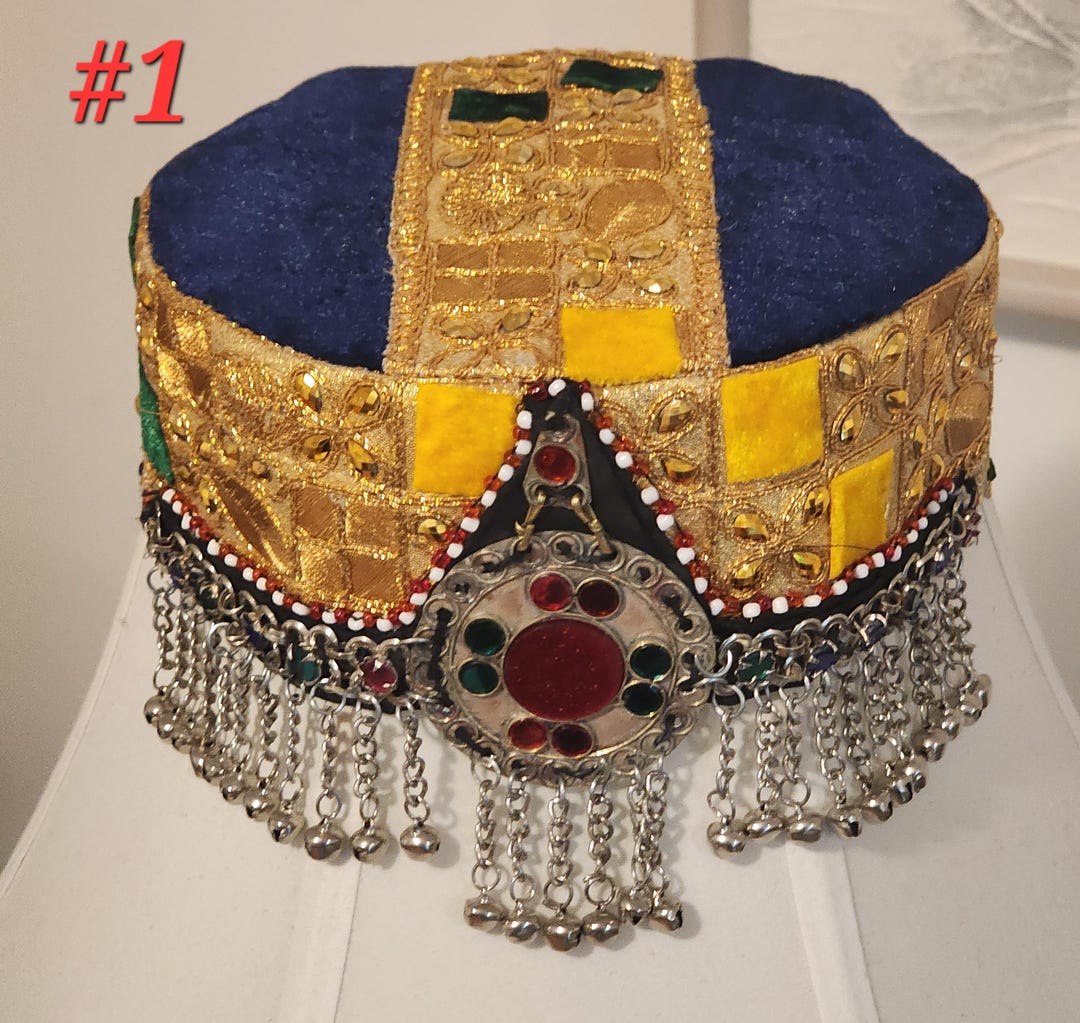Traditional Afghan Cap With Afghan Headpiece Jewelry for Women/girls ...