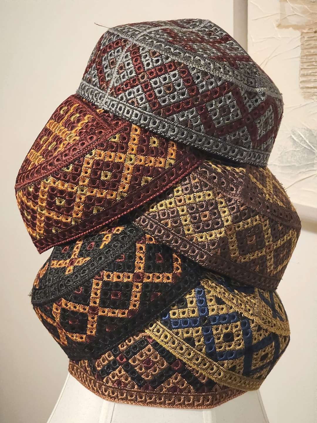 Traditional Embroided Round Cap for Men/women. Size 22 Inches Round ...