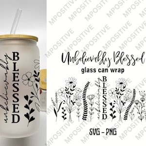 Blessed Libbey Glass Wrap SVG: Christian Beer Cup Cut File (digital ...