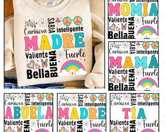 Bundle Madre Png, Spanish Mama Png, Happy Mother's Day, Latina Mom Png ...