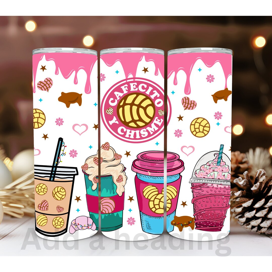 Christmas Conchas Cafecito Y Chisme 20oz Tumbler Wrap PNG - Etsy