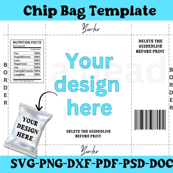 Chip Bag Template for Cricut - Etsy