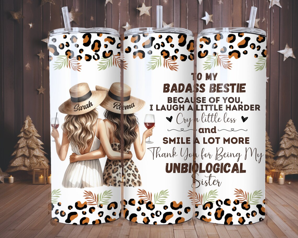 Personalized Bestie 20oz Tumbler Wrap: Best Friend Gift,bff( Digital ...