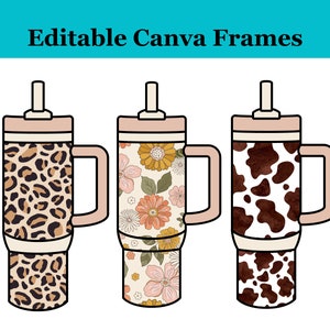Stanley Cup Tumbler Canva Template: Drag & Drop Sublimation Design (PDF ...