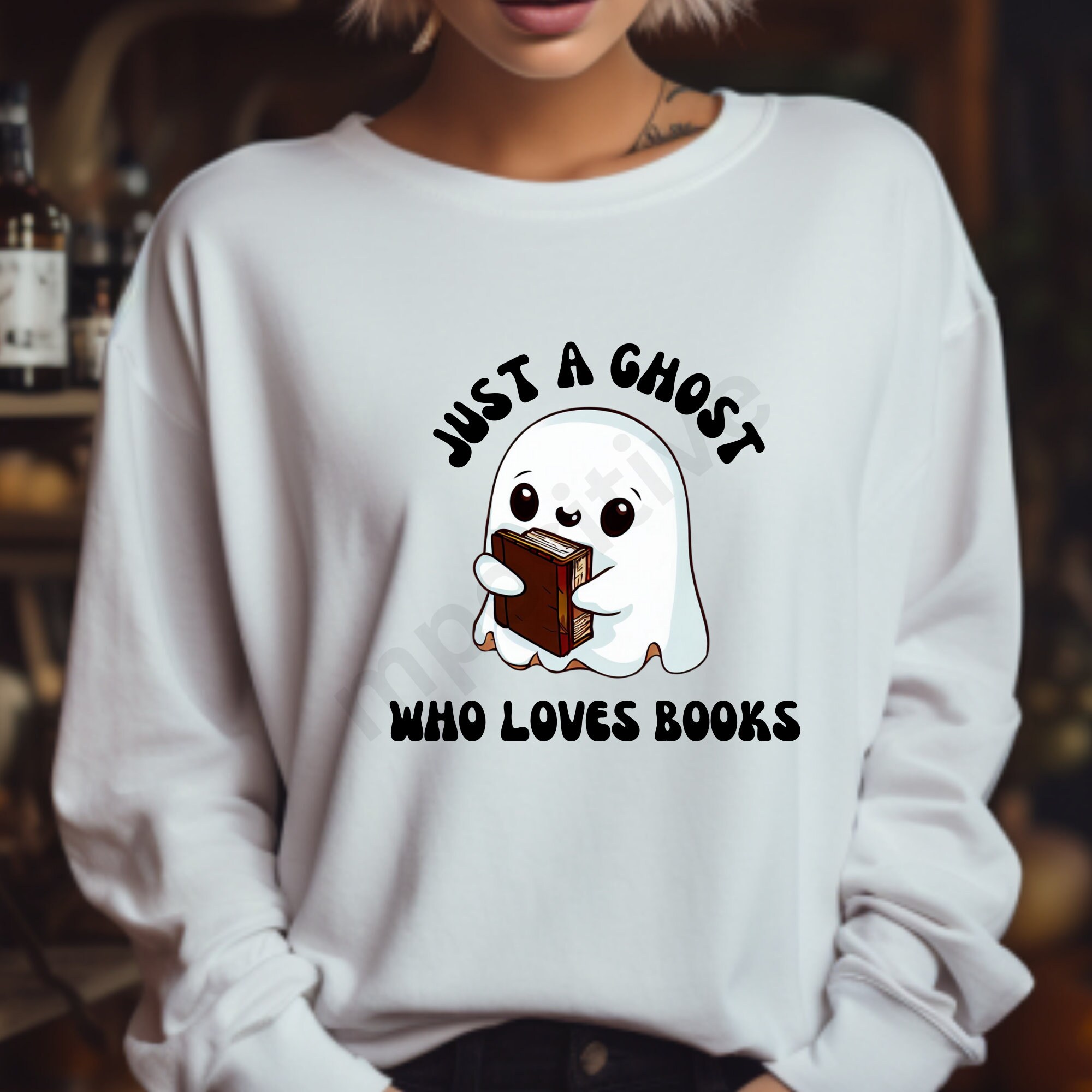Cute Ghost Reading Book Bundle Png, Book Lover Halloween PNG Ghost ...