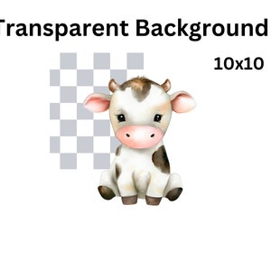 Farm Animals Watercolor Clipart Cute Farm Clip Art Nursery Decor Baby ...