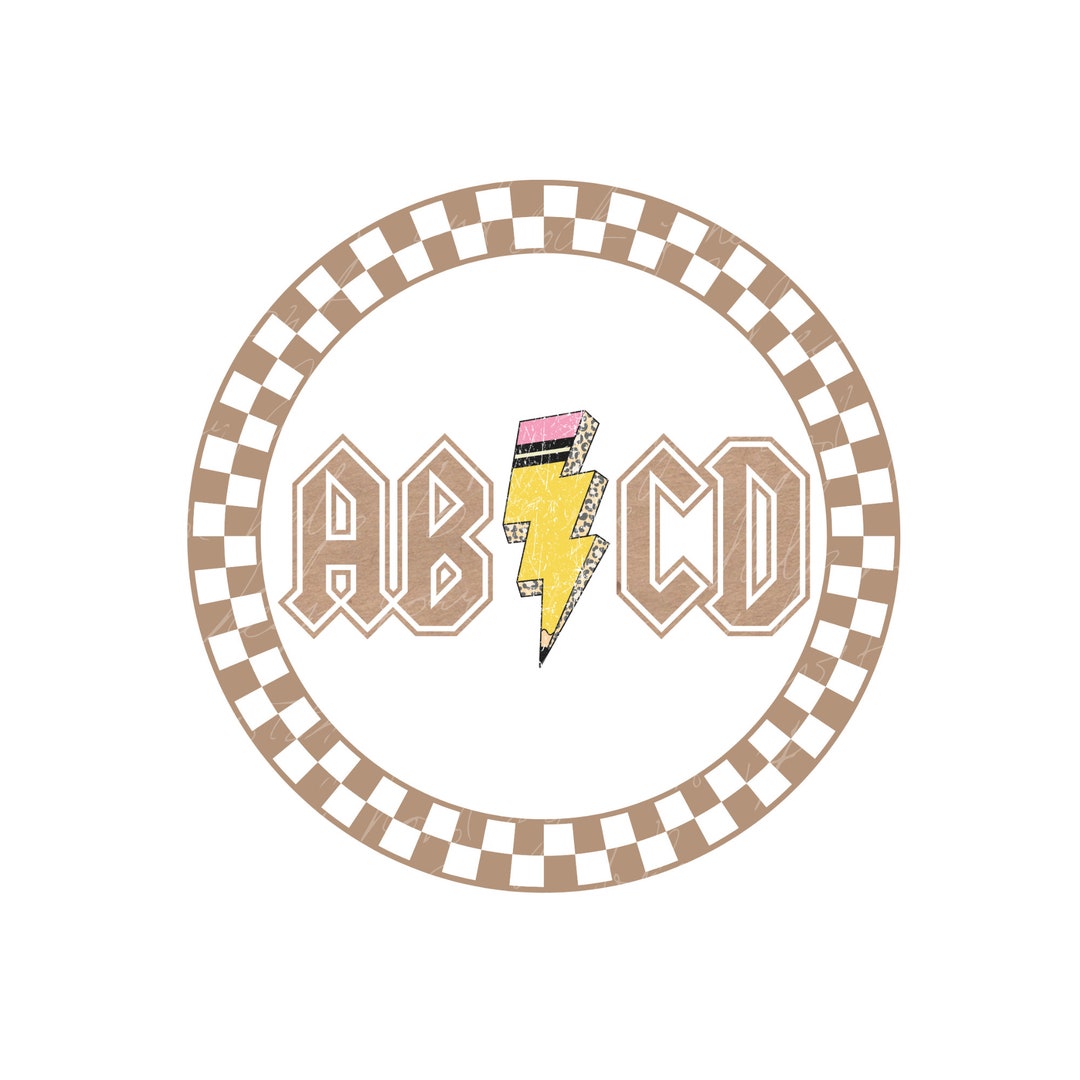 Retro ABCD Teacher Pencil Lightning Bolt PNG: Back to School Gift ...